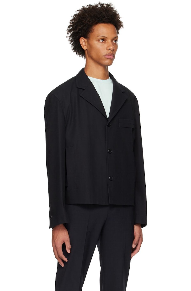 Solid Homme Cropped Blazer - Navy | Garmentory