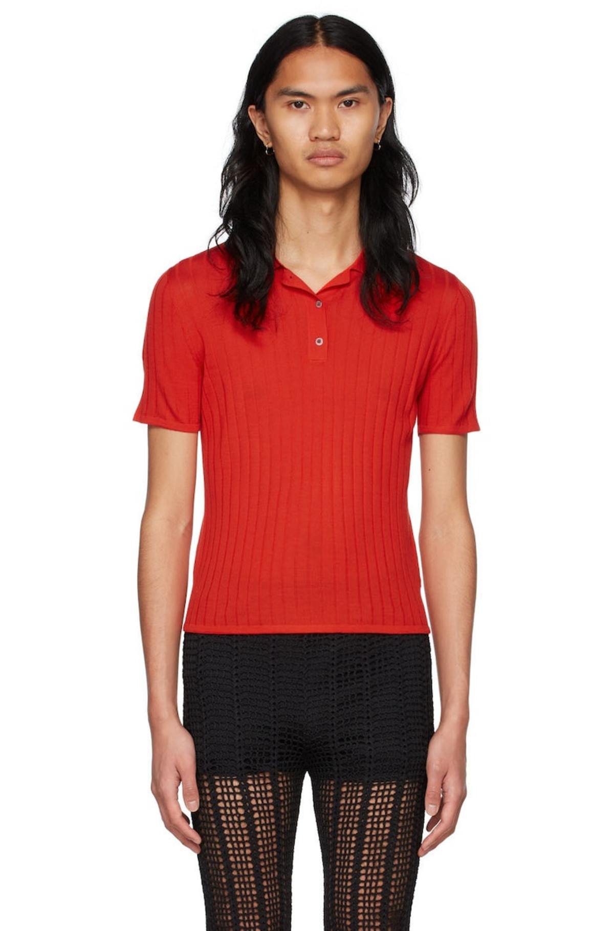 Dion Lee Wool Polo - Red | Garmentory