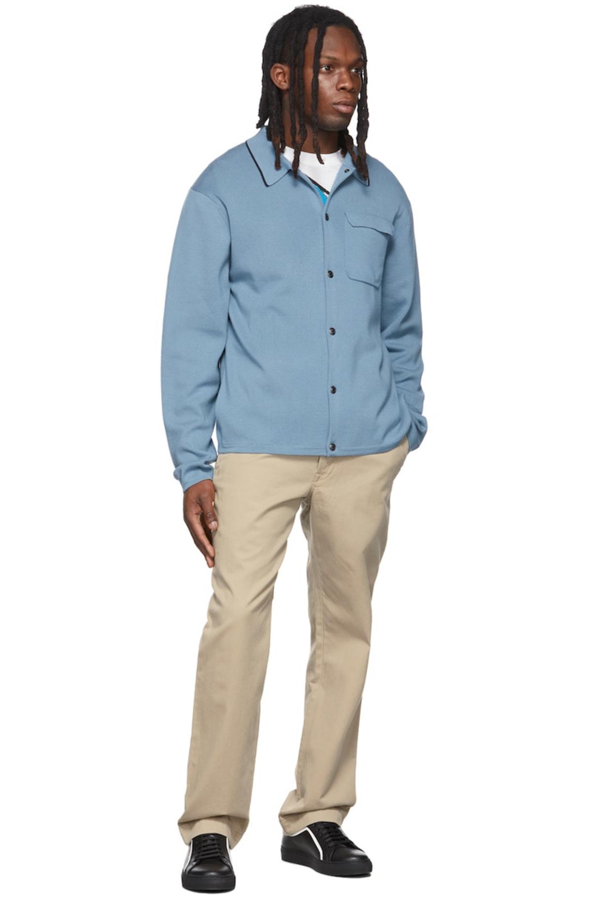 PAUL SMITH Merino Press Stud Cardigan - Blue | Garmentory