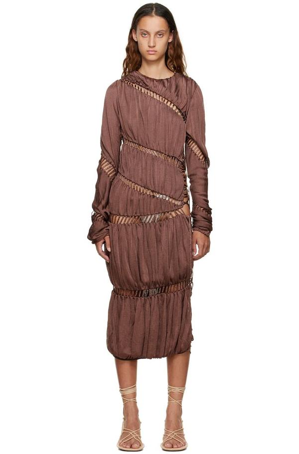 Isa Boulder SSENSE Exclusive Brown Puzzle Maxi Dress - Soil | Garmentory