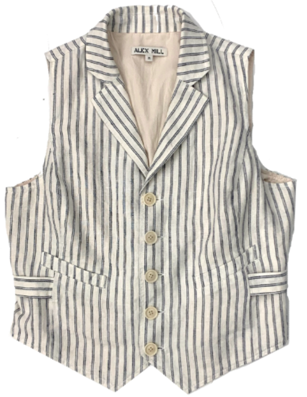 Alex Mill Mathilde Vest - Double Stripe Navy | Garmentory