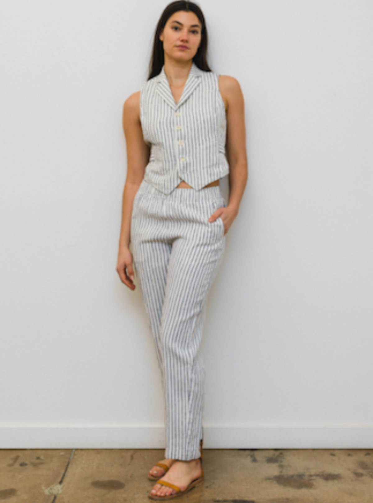 Alex Mill Mathilde Vest - Double Stripe Navy | Garmentory