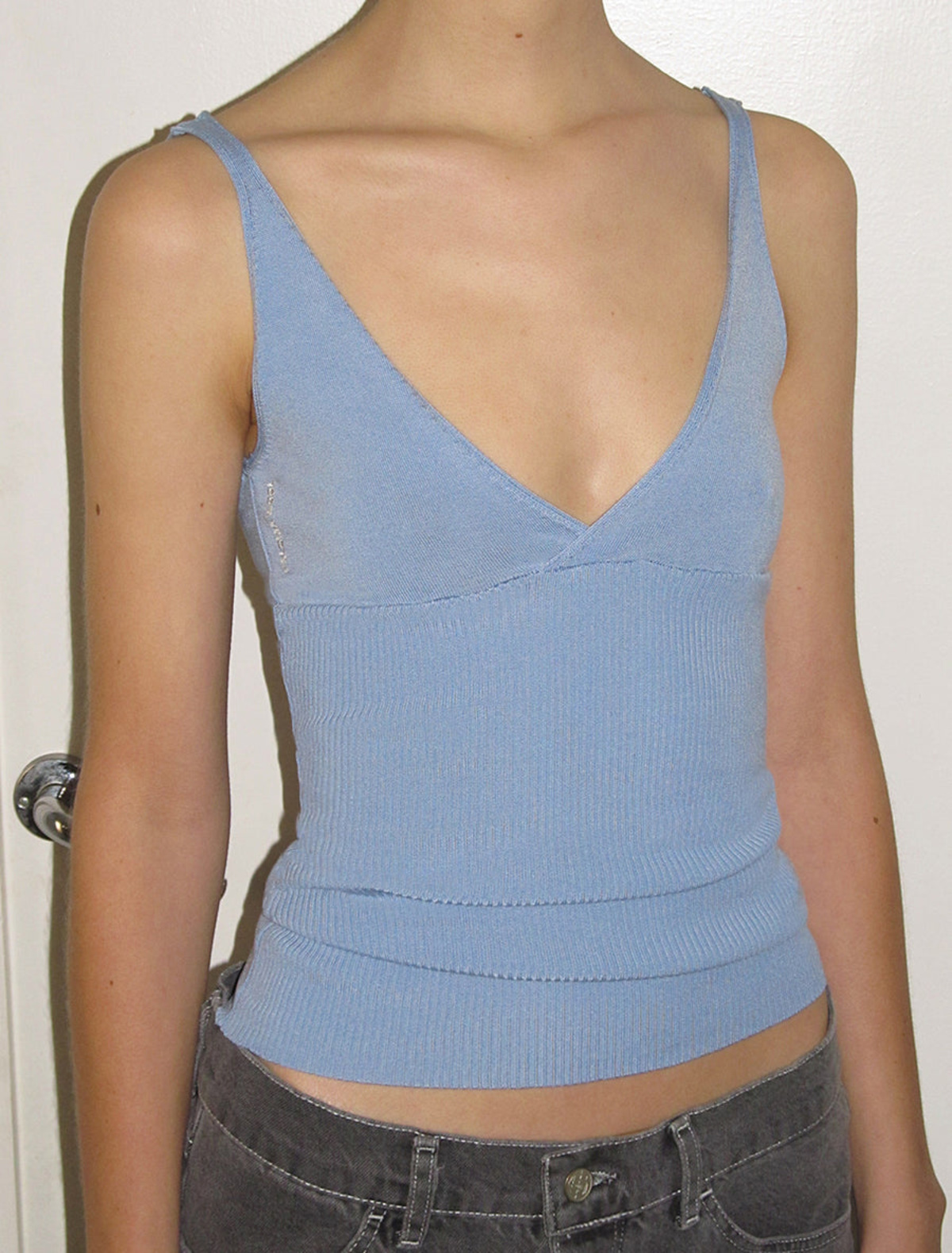 Paloma Wool Che Knitted Rib Top - Light Blue | Garmentory