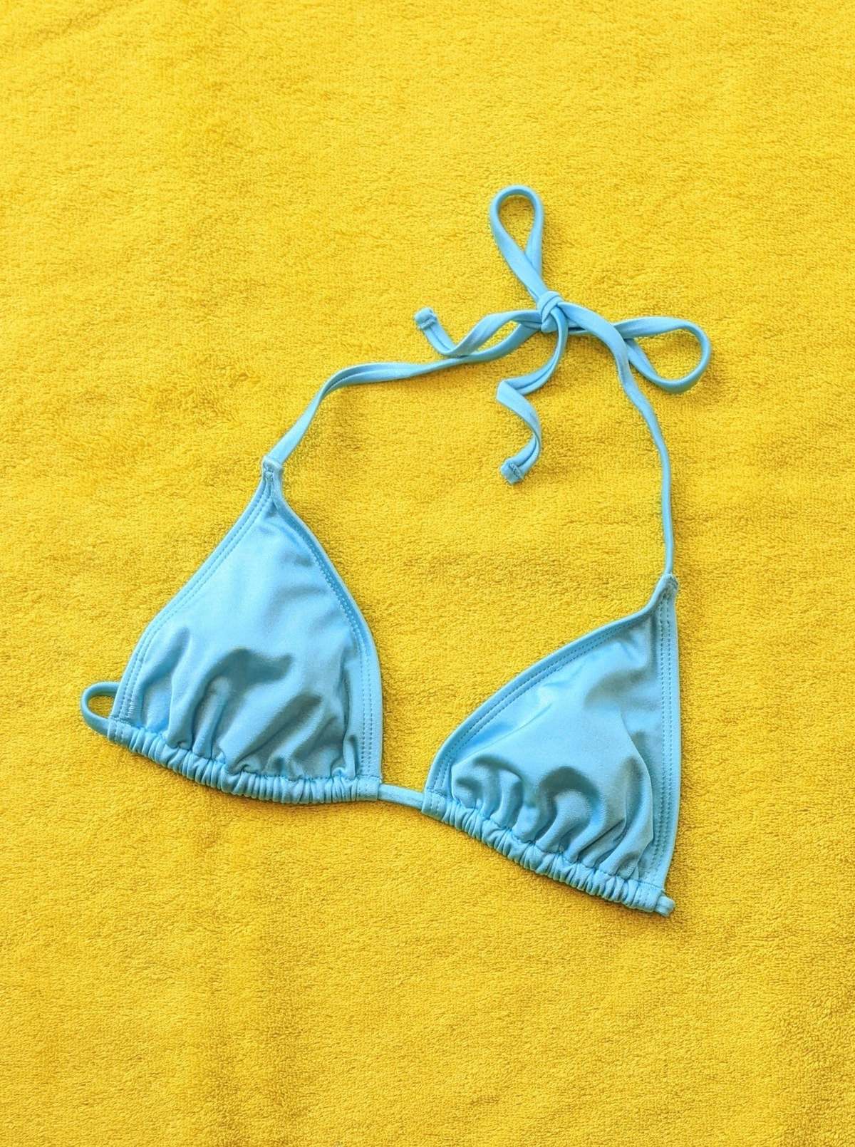 Nu Swim Drip Tie Bikini Top - Sky | Garmentory