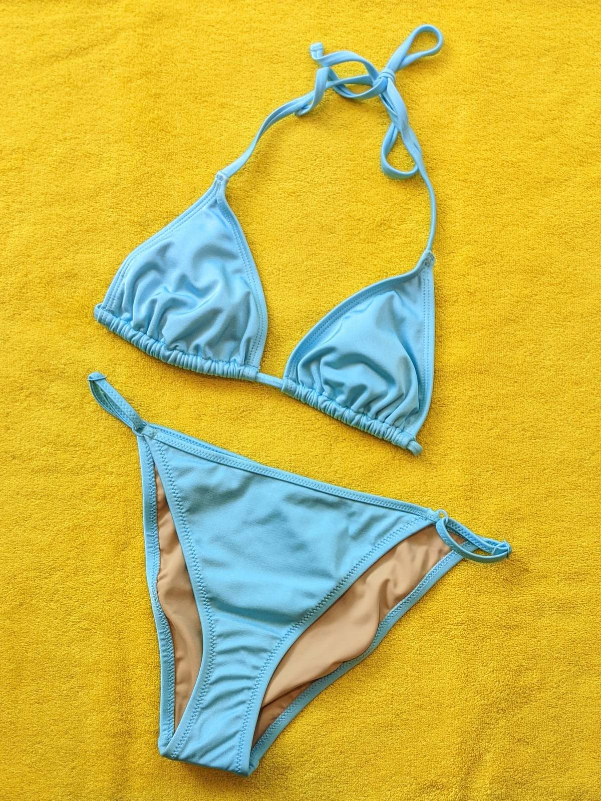 Nu Swim Drip Tie Bikini Top - Sky | Garmentory