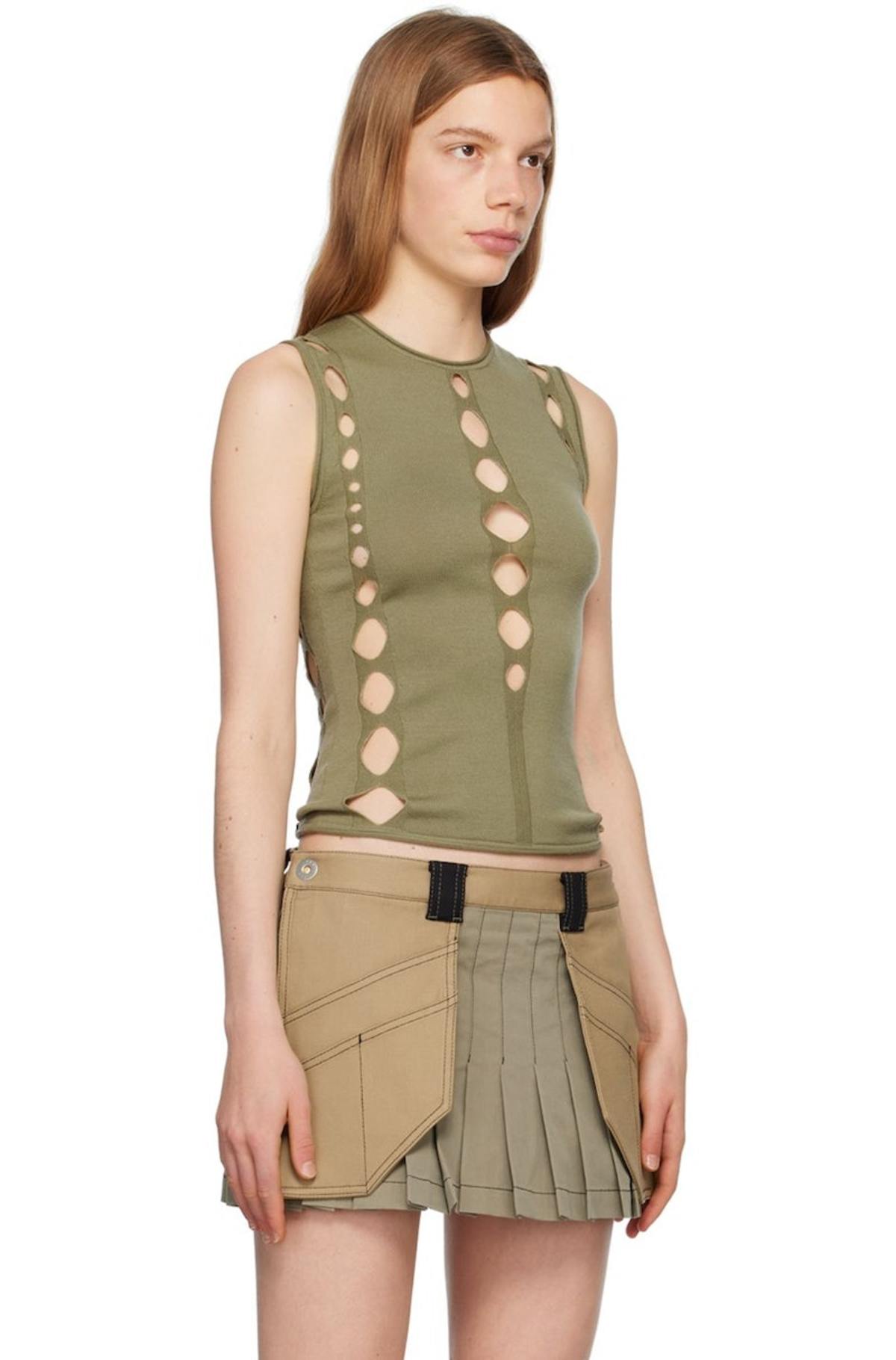 Dion Lee Snake Diamond Tank Top - Sage | Garmentory