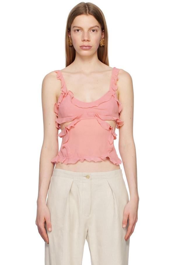 Acne Studios Ruffled Tank Top - Rose Pink | Garmentory