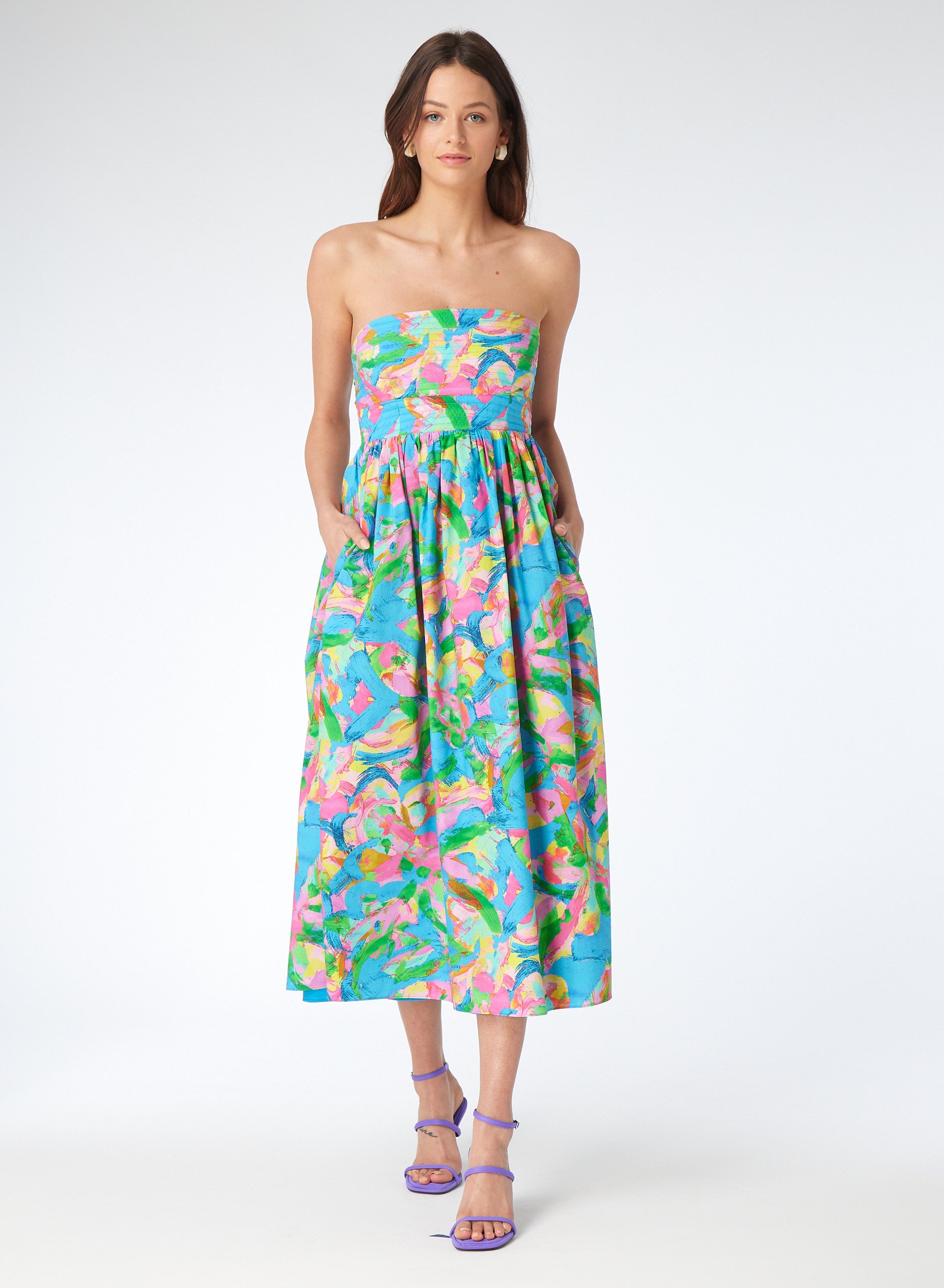 Gilner Farrar Mira Dress - Brushstroke Floral | Garmentory