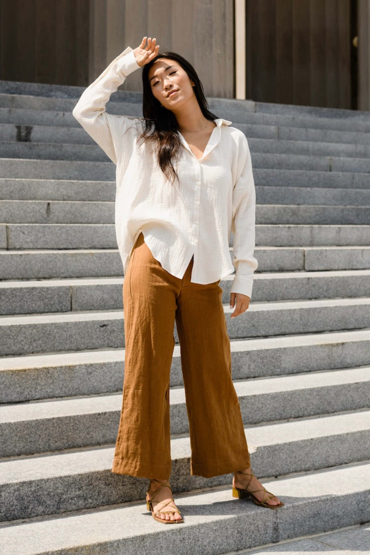 Natalie Busby Good Days Wide Leg Pant - Caramel | Garmentory