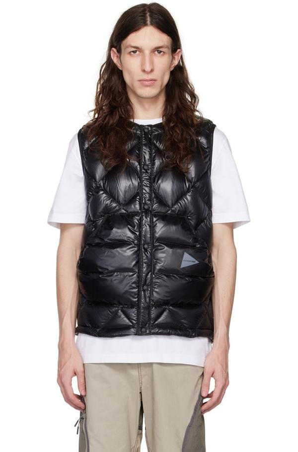 and wander Diamond Stitch Down Vest - Black | Garmentory