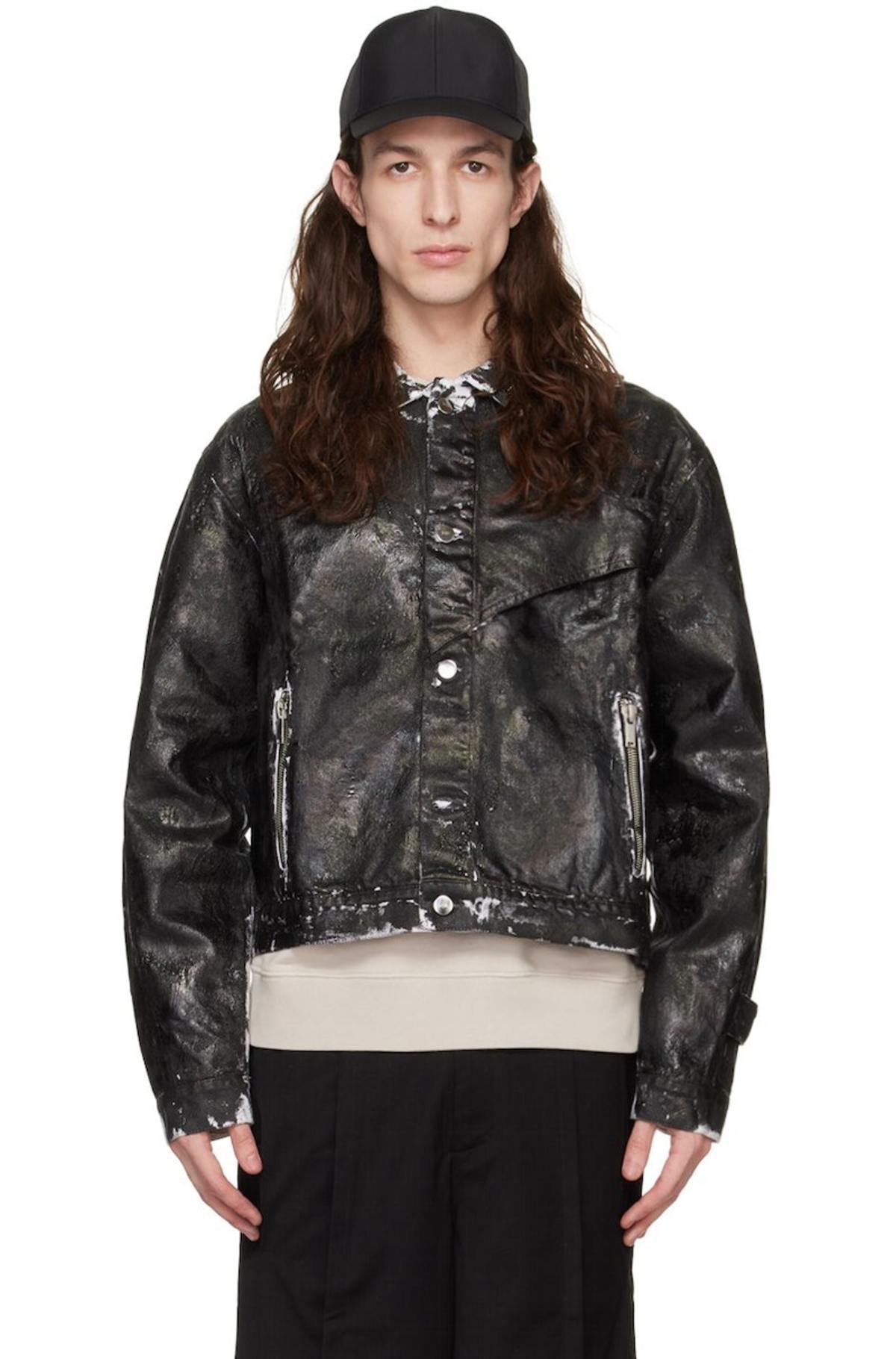 HELIOT EMIL Black Chrysalis Denim Jacket | Garmentory