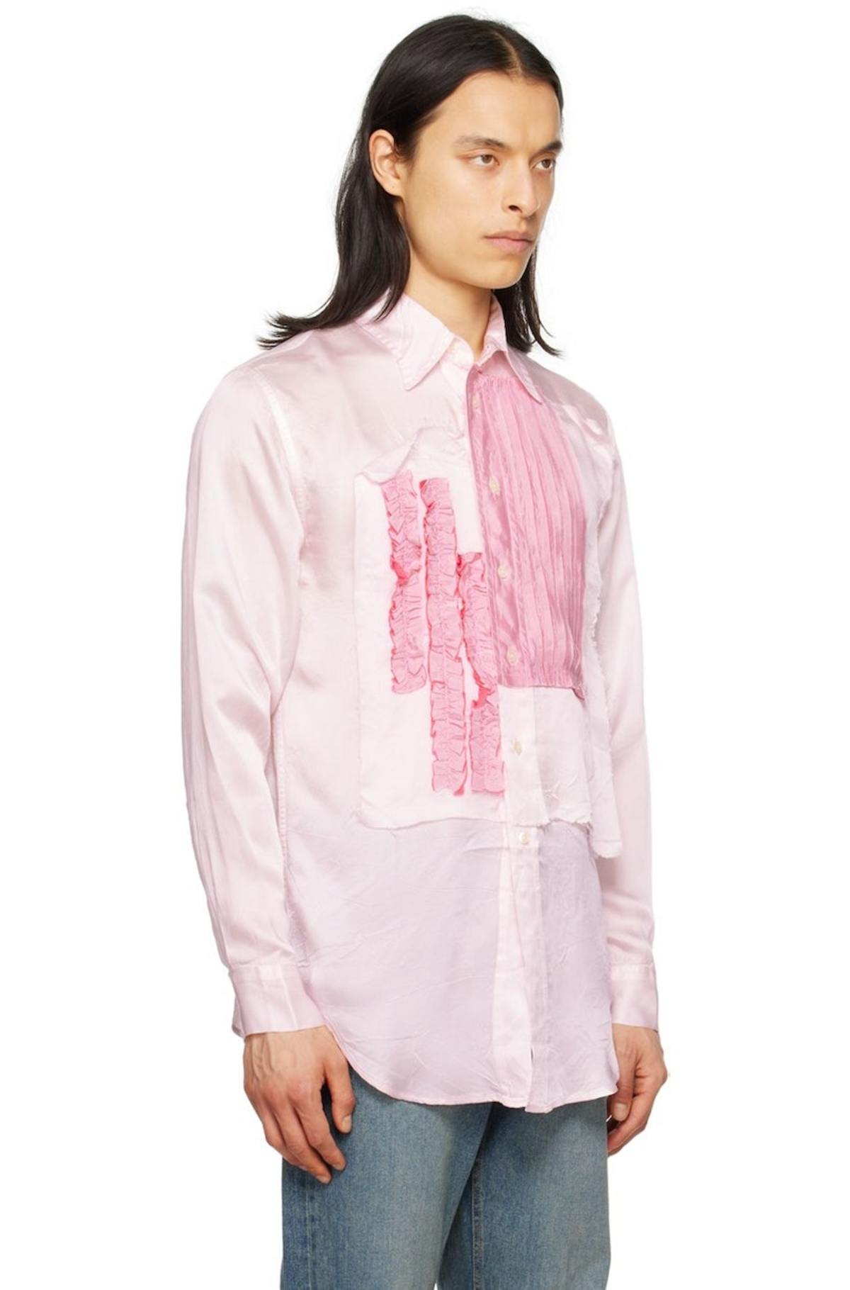 Edward Cuming Process Collage Shirt - Pink | Garmentory