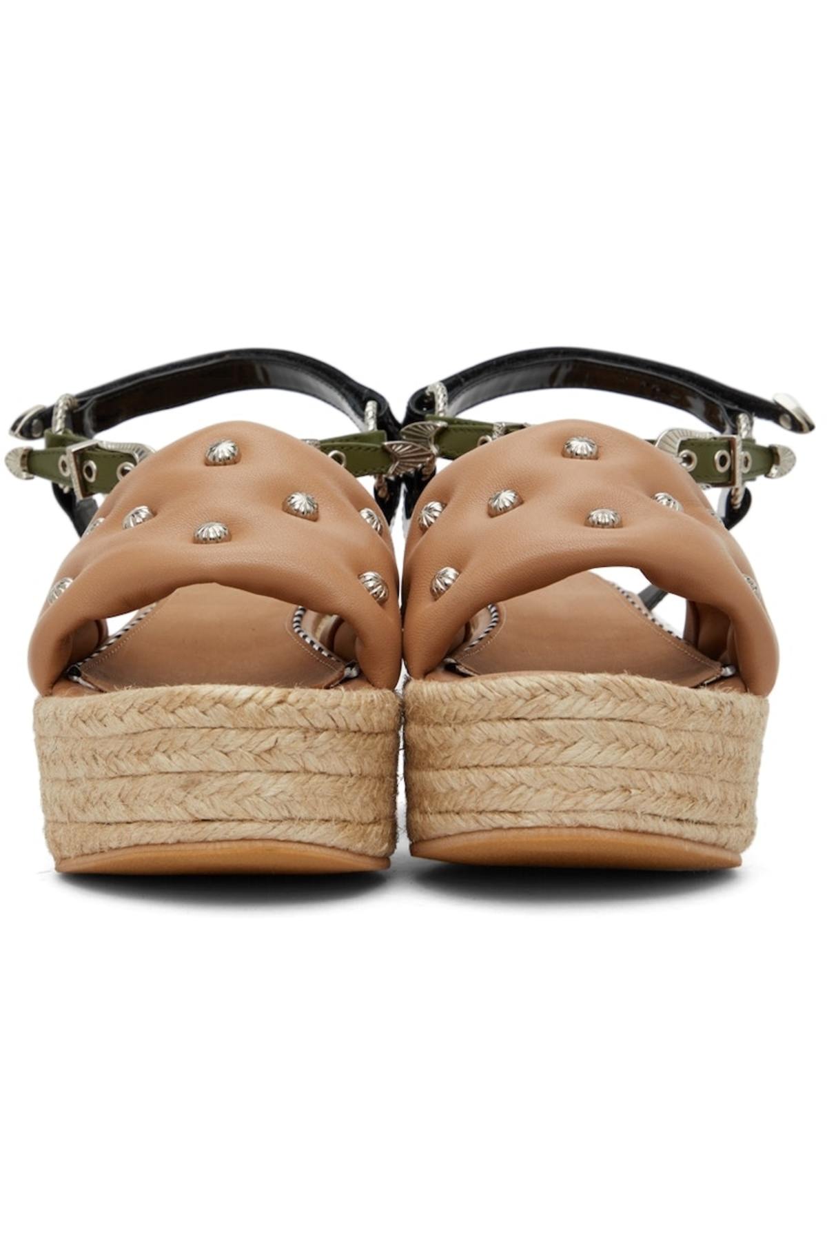 Toga Pulla SSENSE Exclusive Beige Studded Platform Sandals - Beige | Garmentory