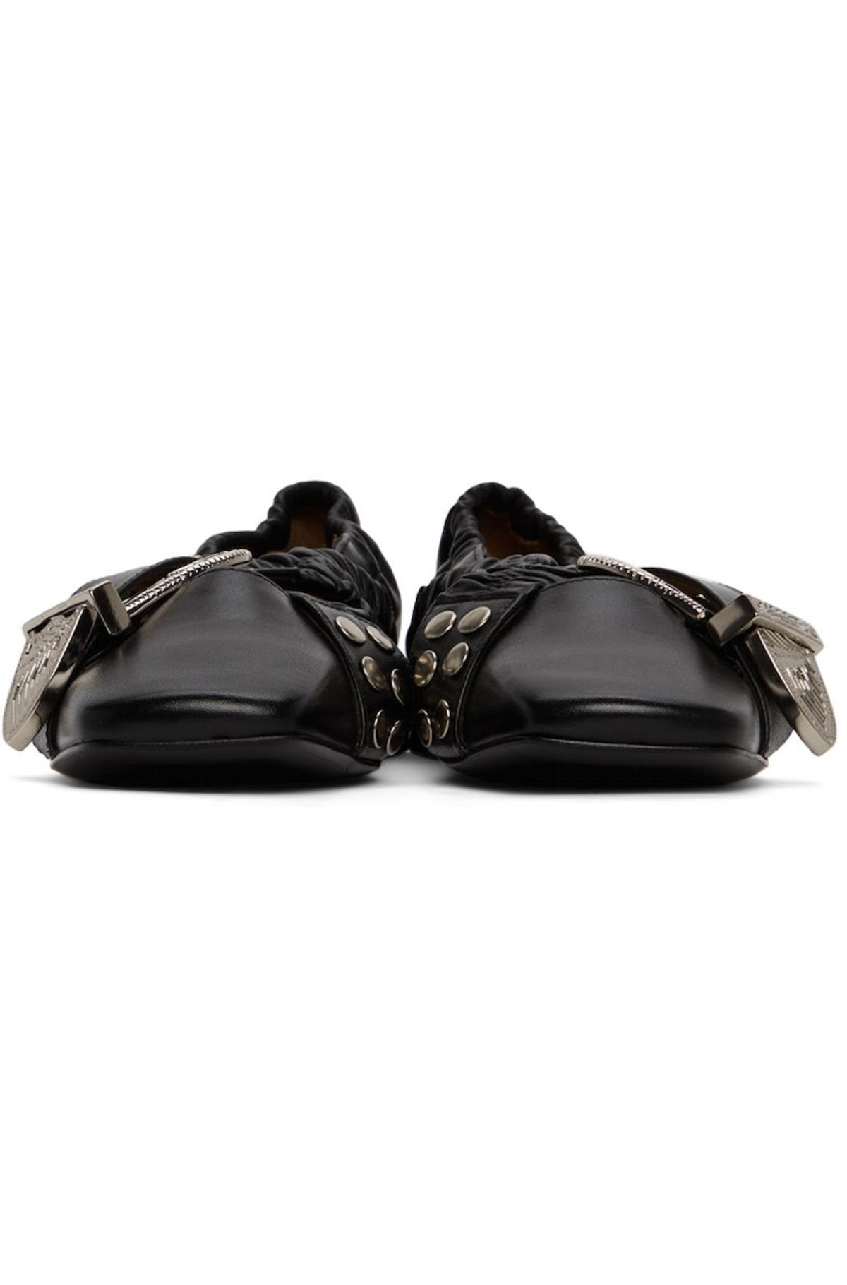 Toga Pulla Leather Ballerina Flats - Black | Garmentory