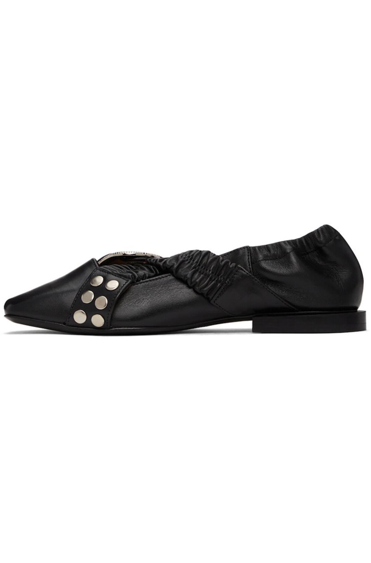 Toga Pulla Leather Ballerina Flats - Black | Garmentory