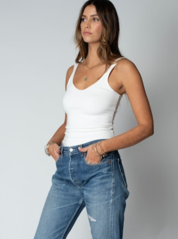 Stillwater Double Scoop Tank - White | Garmentory