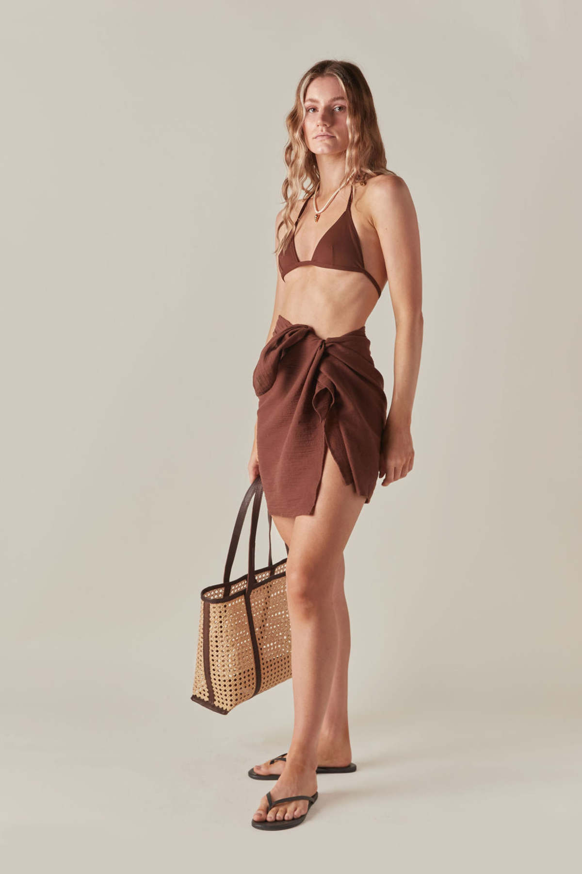 ÉTERNE TERNE THEA 90S BIKINI TOP - CHOCOLATE | Garmentory