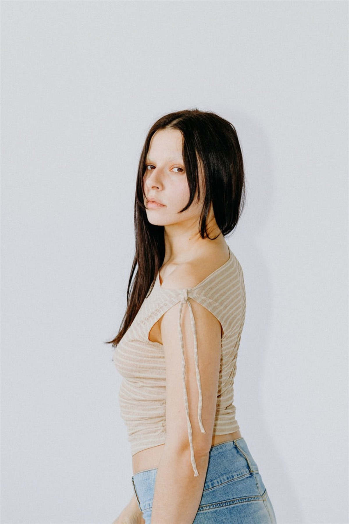 Stripe Gauze String Blouse | Garmentory