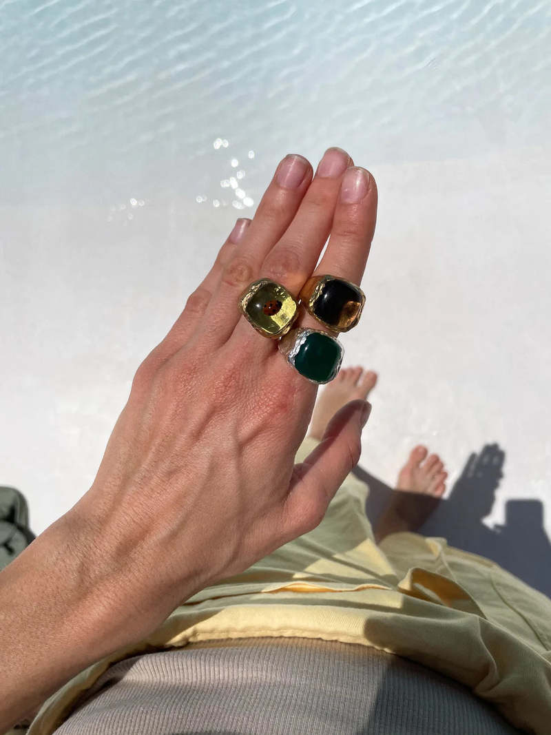 Simuero Boya with Lemon Quartz Ring - Gold | Garmentory