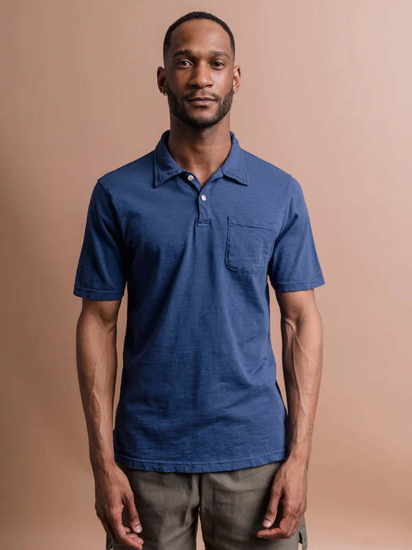American Trench Cotton Slub Polo - Indigo | Garmentory