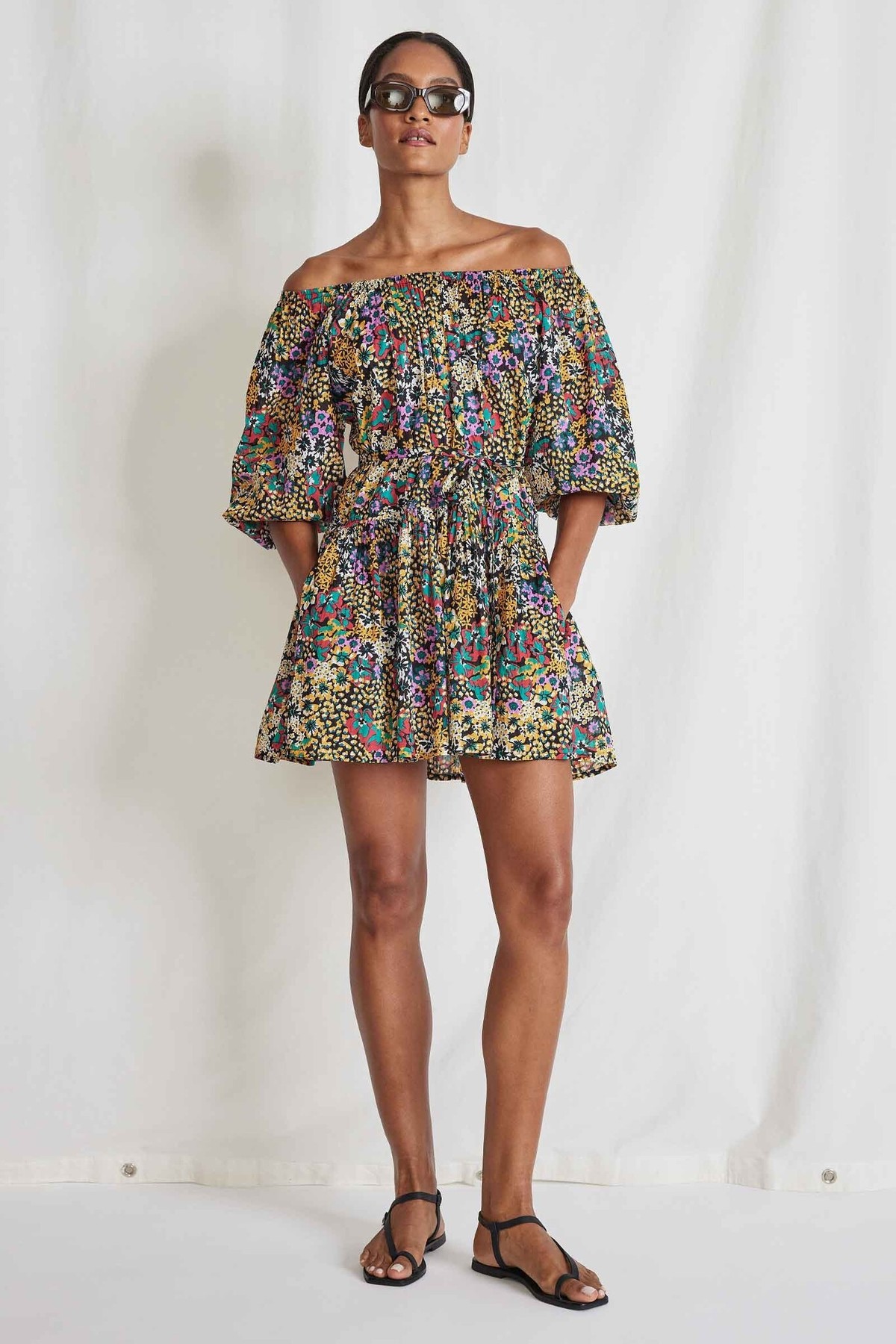 Apiece Apart Davina Mini Dress - Wild Flowers Pink | Garmentory