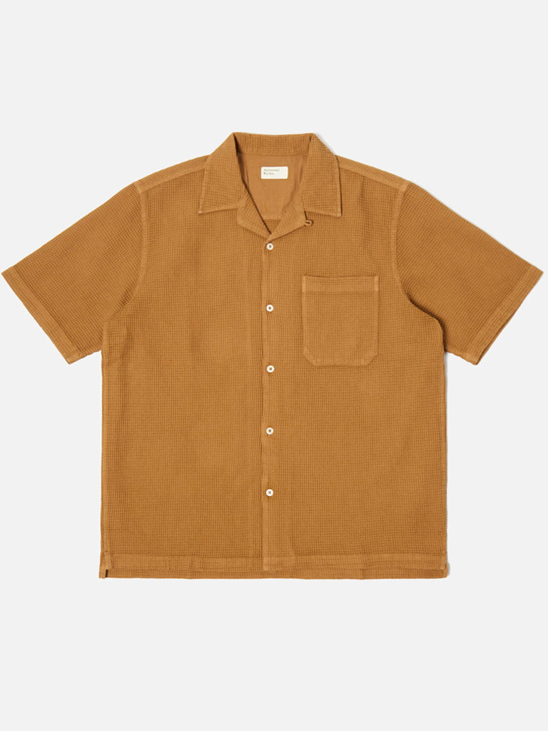 Universal Works Camp Waffle Shirt - Waffle Bronze | Garmentory