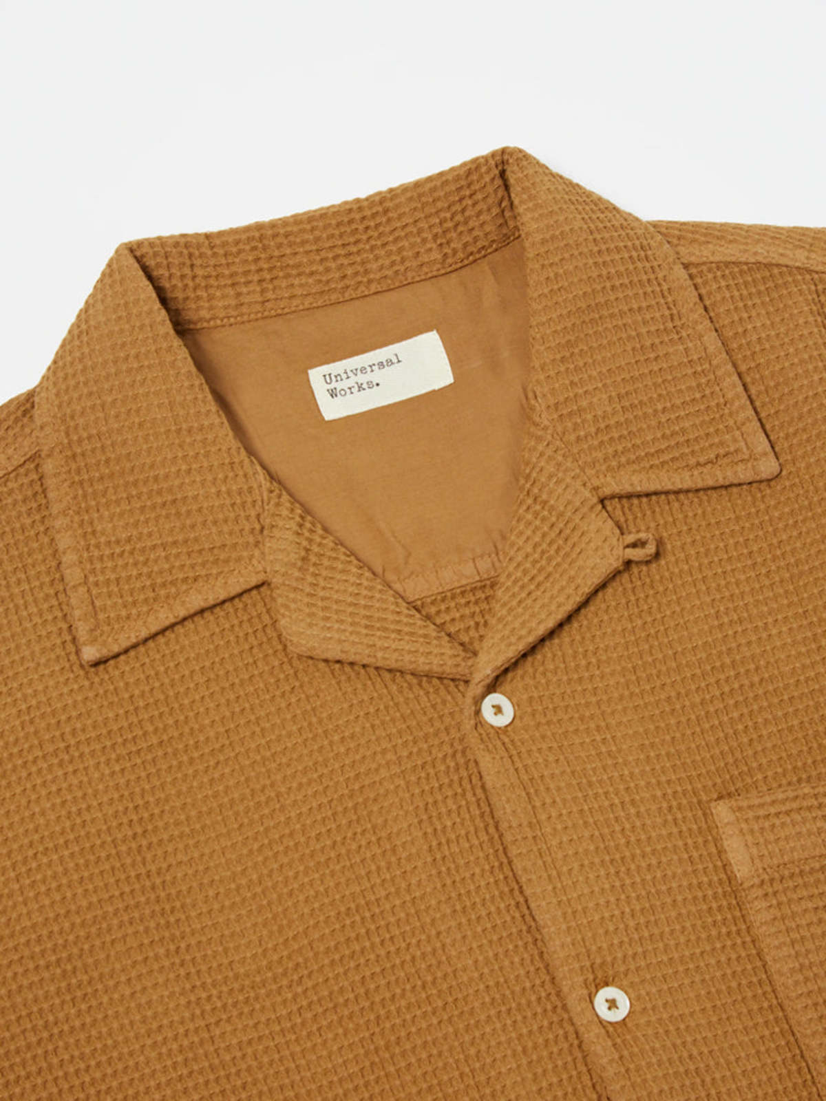 Universal Works Camp Waffle Shirt - Waffle Bronze | Garmentory
