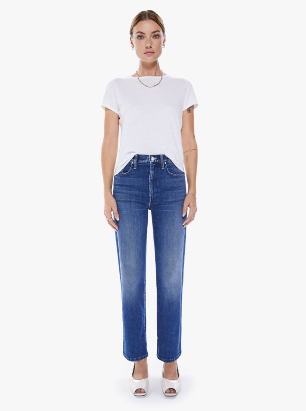 Mother Denim Rambler Zip Ankle - High Tide | Garmentory
