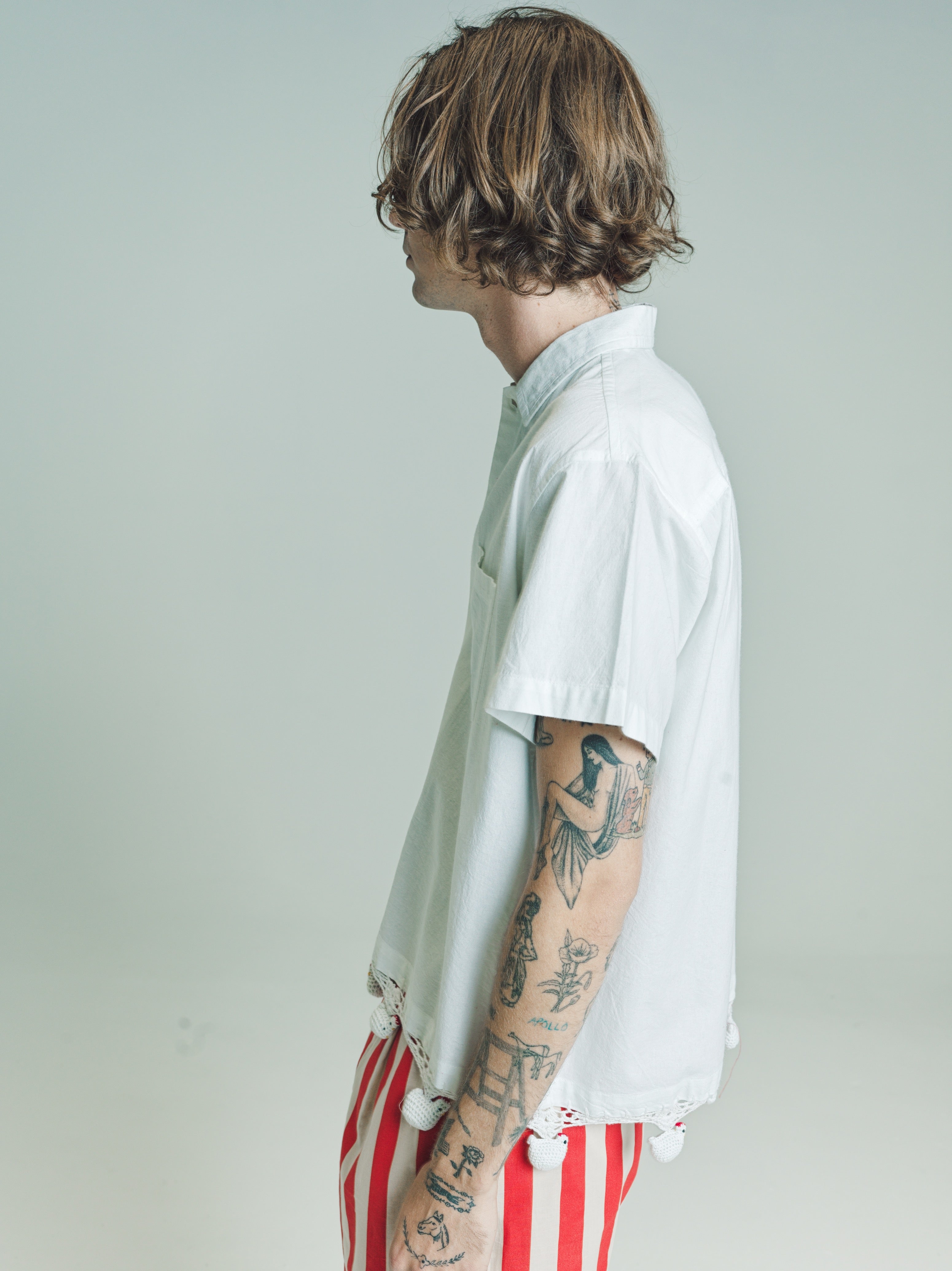 BODE Crochet Chick Short Sleeve Shirt - Cream | Garmentory