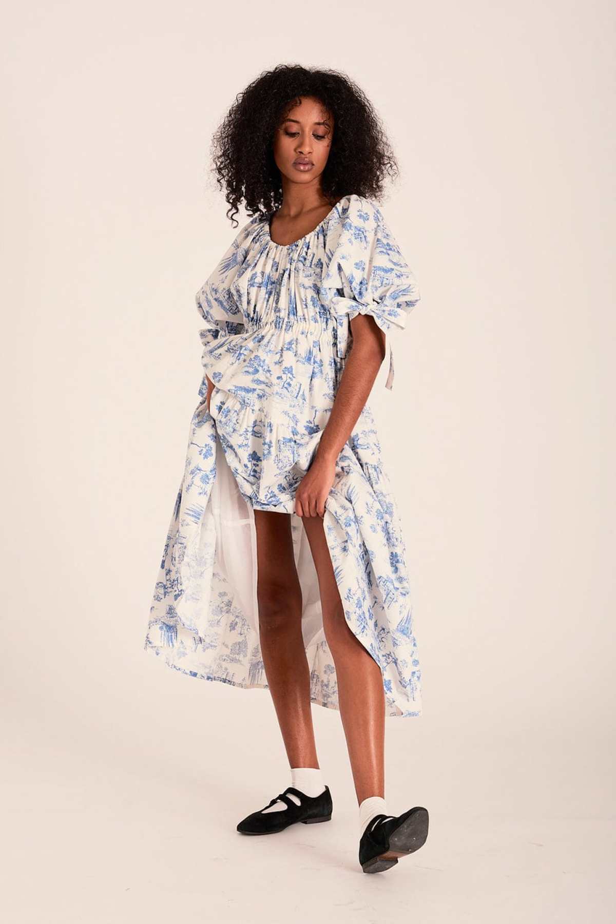 Eliza Faulkner Jolen Dress - Blue Toile de Jouy | Garmentory