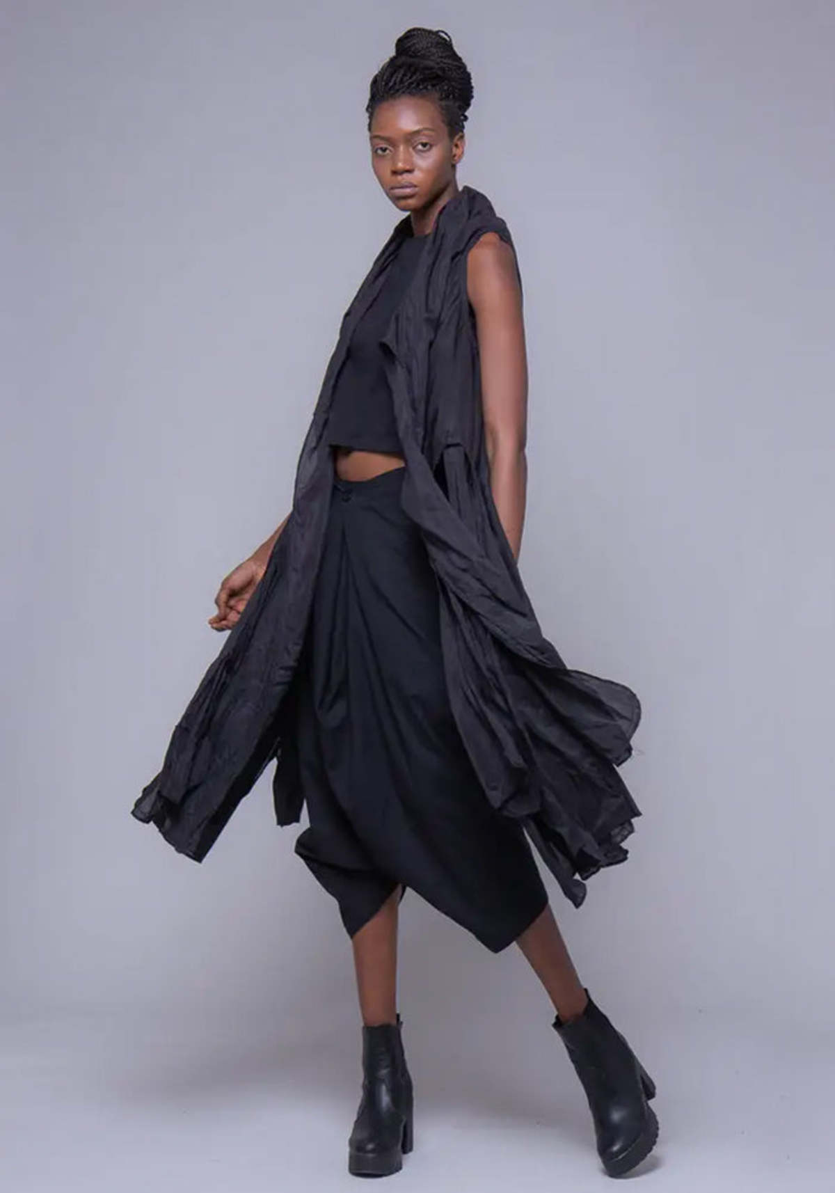 Strip Detail Draped Vest | Garmentory