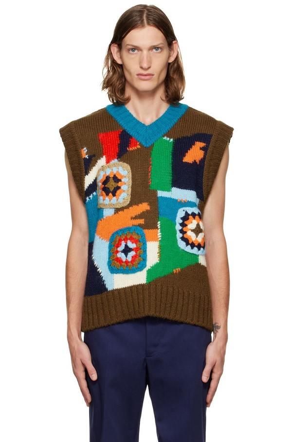 Andersson Bell Patterned Vest - Brown | Garmentory