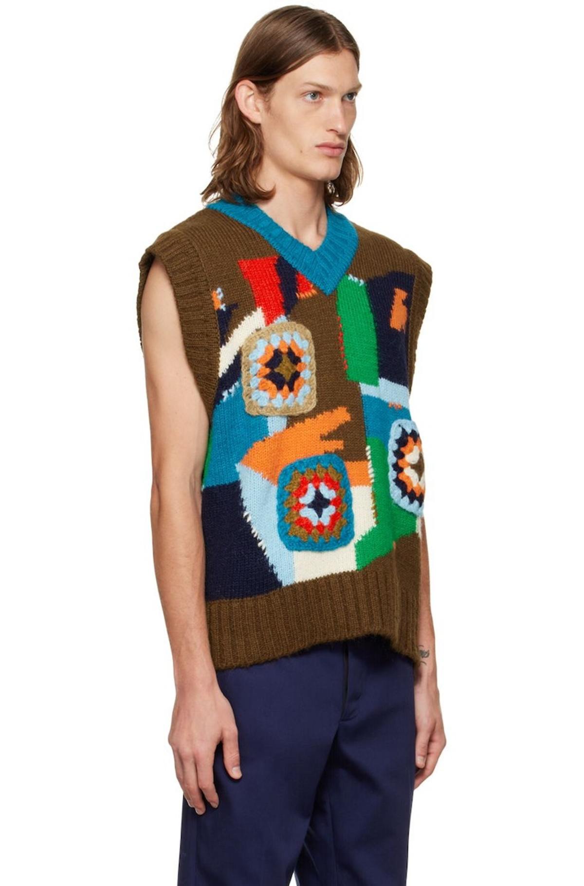Andersson Bell Patterned Vest - Brown | Garmentory