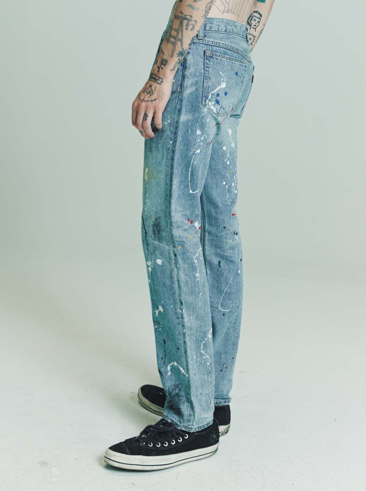 Number (N)ine Archive Welcome To The Shadow Jeans W/ Paint Splatter ...