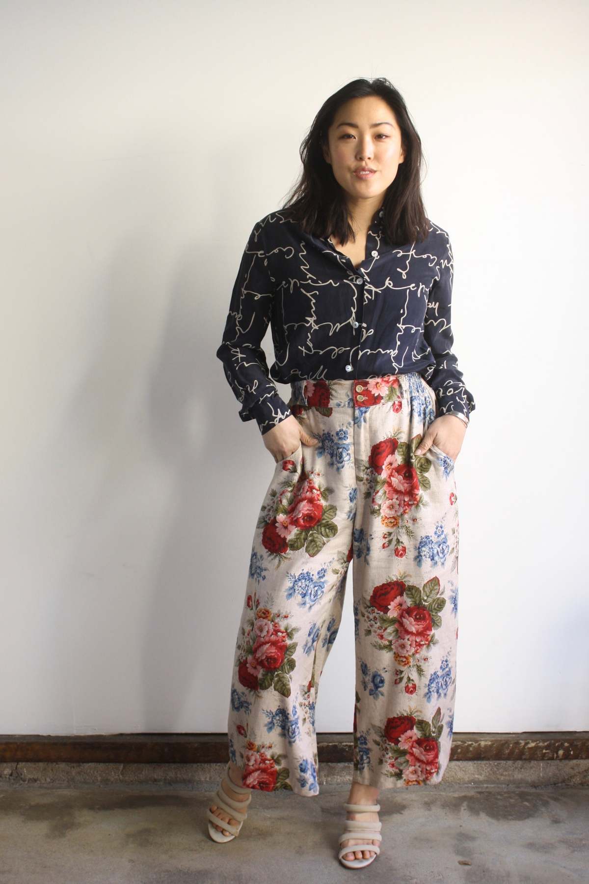 Vintage Script Print Blouse | Garmentory