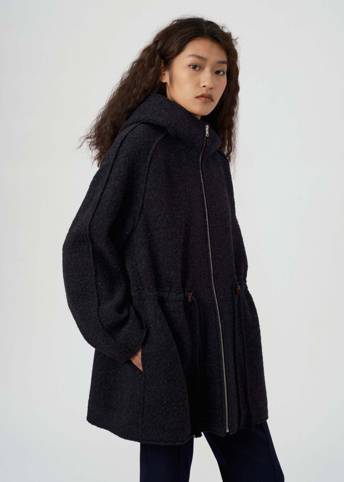 WHM Wool Hooded Jacket - Dark Grey | Garmentory