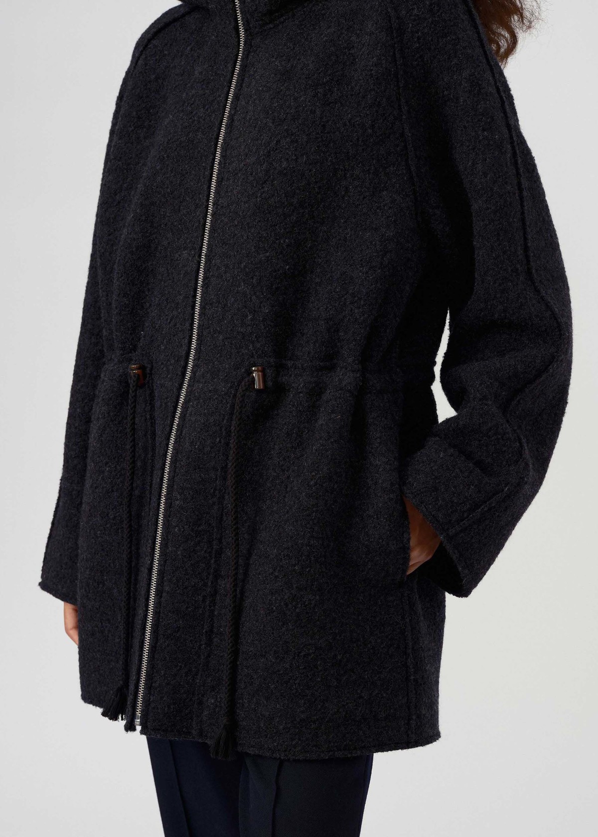 WHM Wool Hooded Jacket - Dark Grey | Garmentory