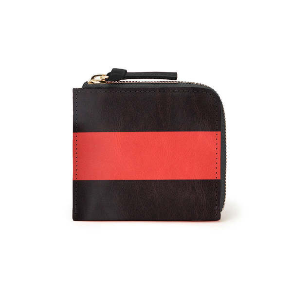 Clare V. Corner Zip Wallet - Black/Cherry Striped Rustic | Garmentory