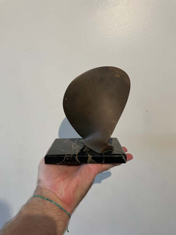 Alchemy Works Mt. Modern vintage 1950s boat propeller prop trophy brass ...