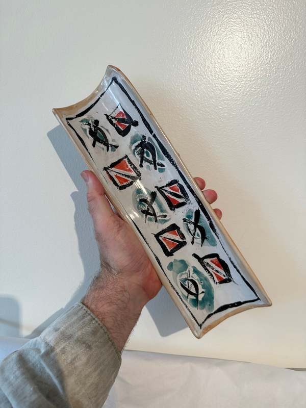 Mt. Modern vintage mid century modern colorful plate dish ceramic ...