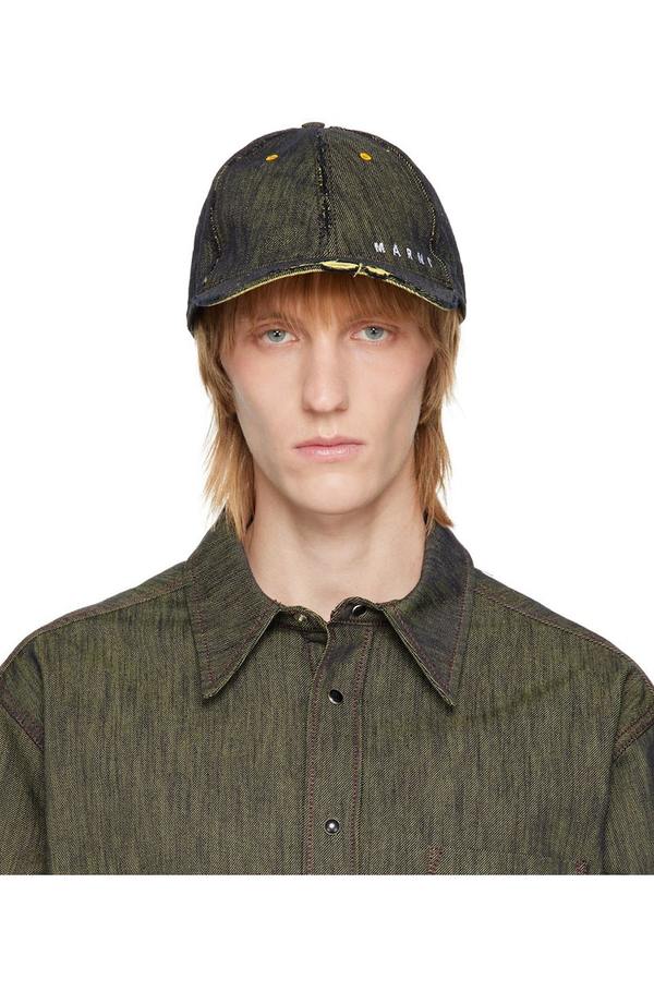 Marni Distressed Denim Cap - Lemmon | Garmentory