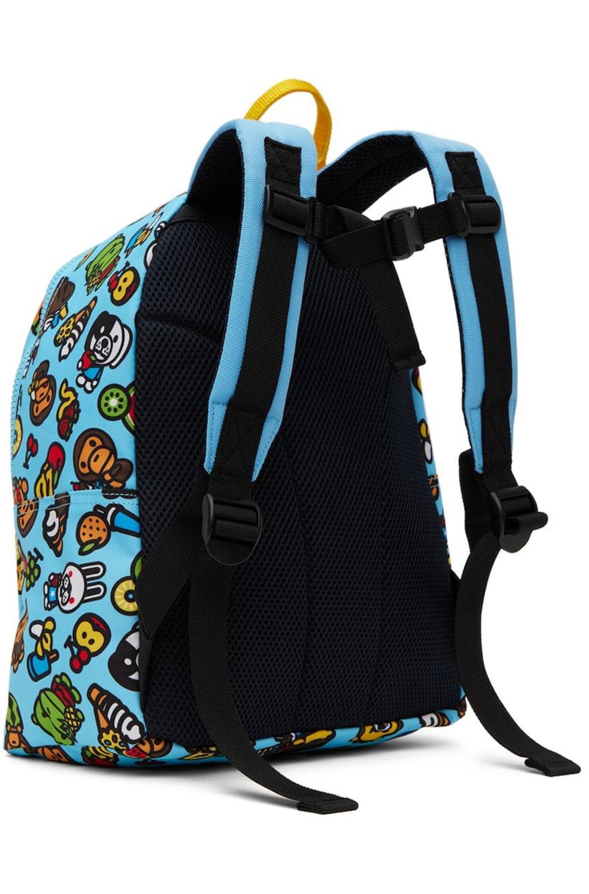 Kids Bape Baby Milo Mixed Fruit Backpack - Blue | Garmentory