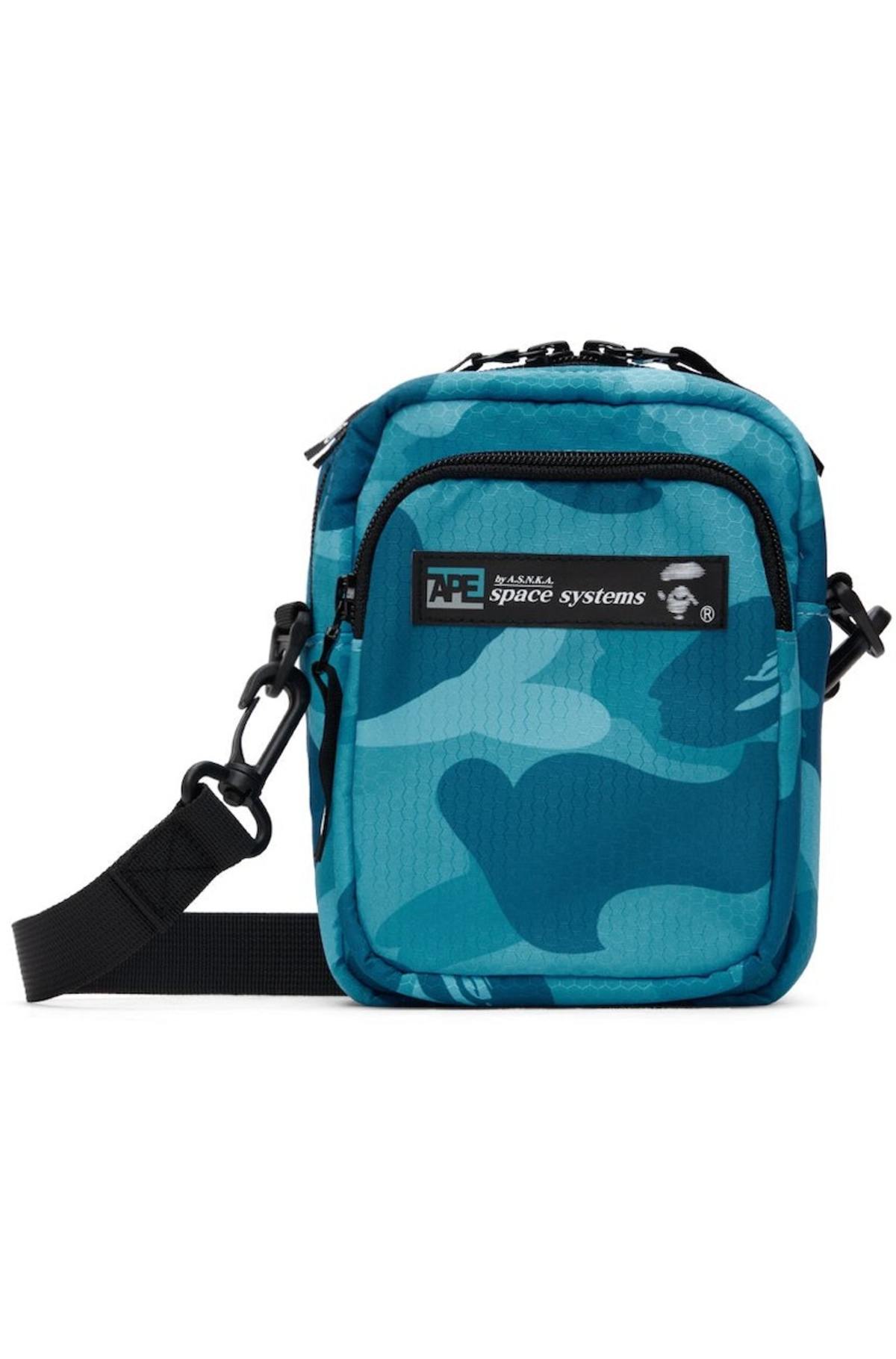 Bape Mini Honeycomb Camo Bag - Blue | Garmentory