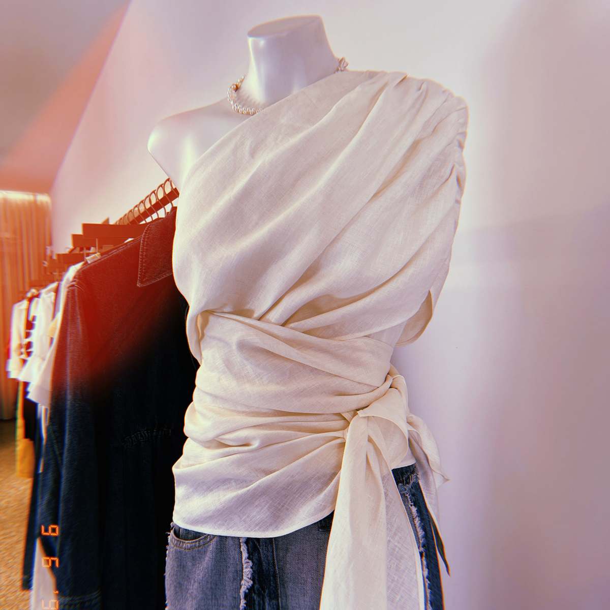 On Atlas Wrap Linen Top - Off White | Garmentory