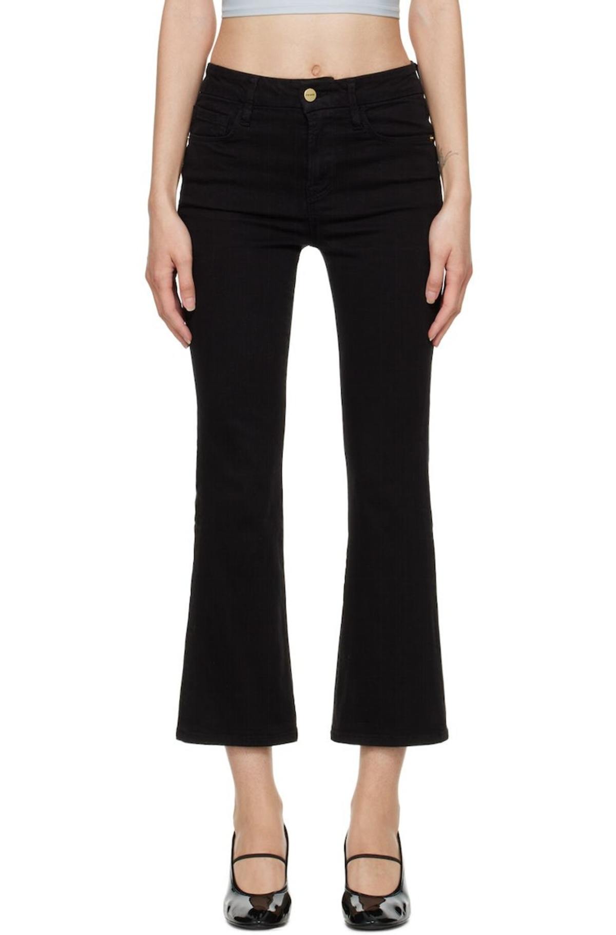 Frame Le Crop Mini Boot Jeans - Black | Garmentory