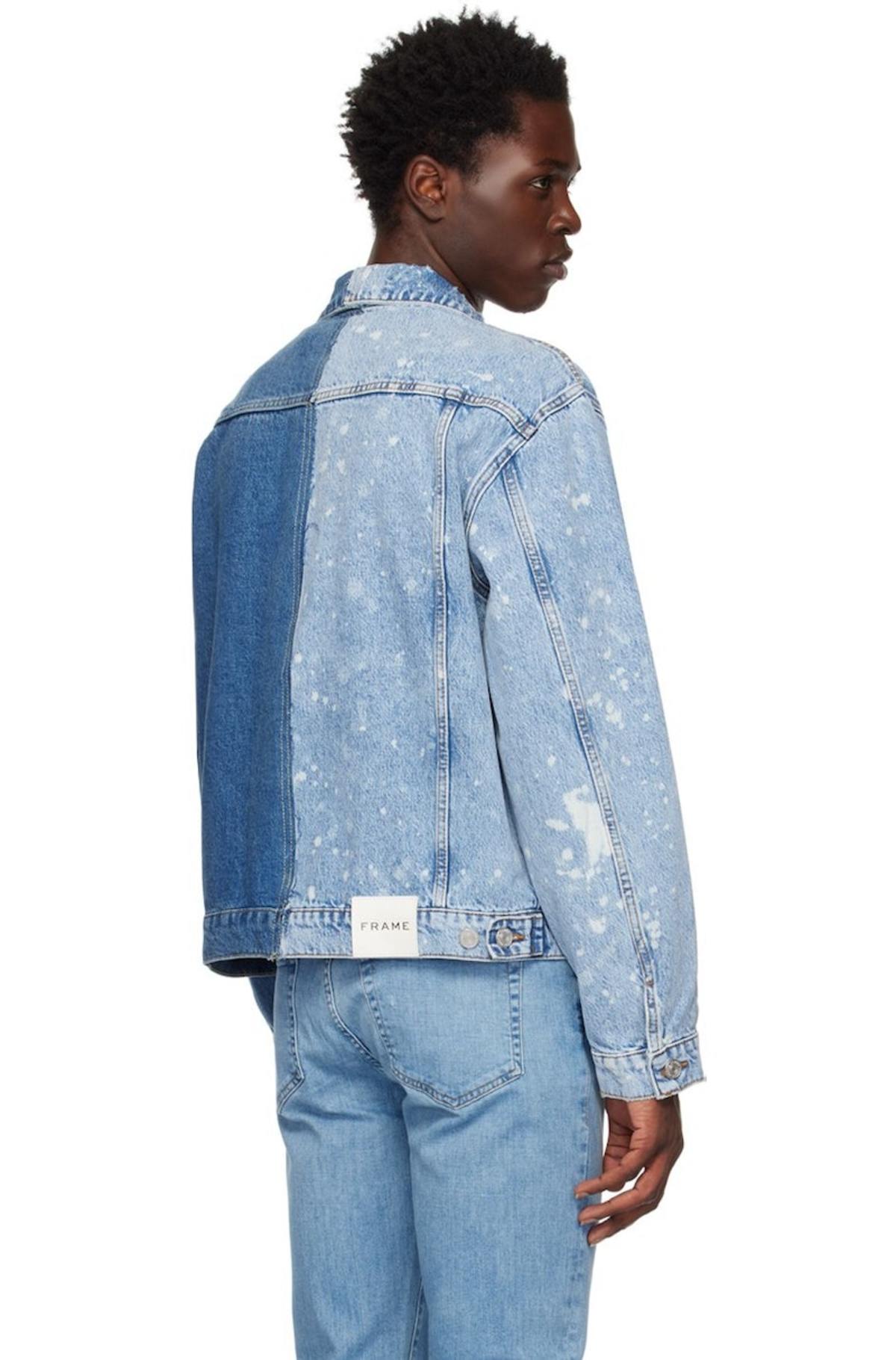 Frame Half x Half Denim Jacket - Blue | Garmentory