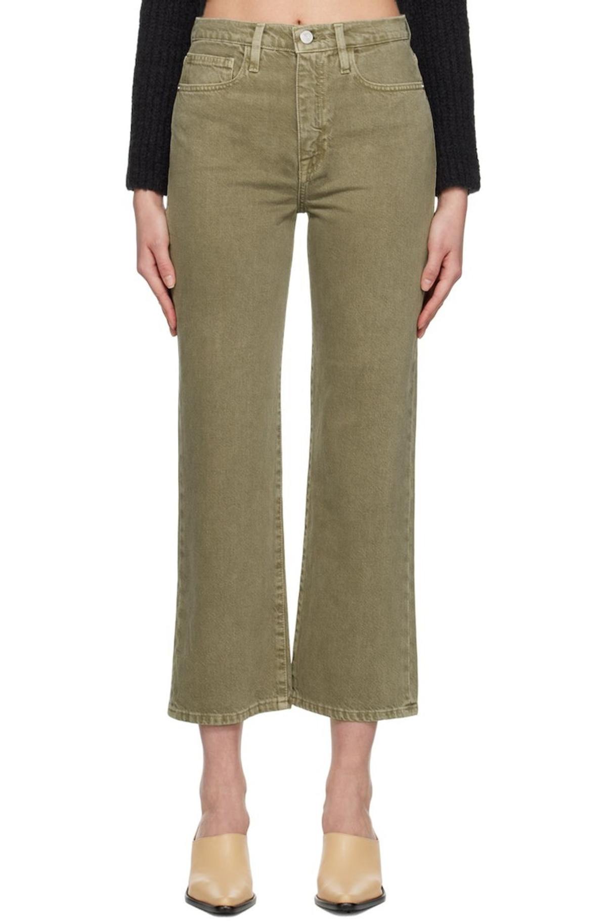 Frame Le Jane Crop Jeans - Khaki | Garmentory