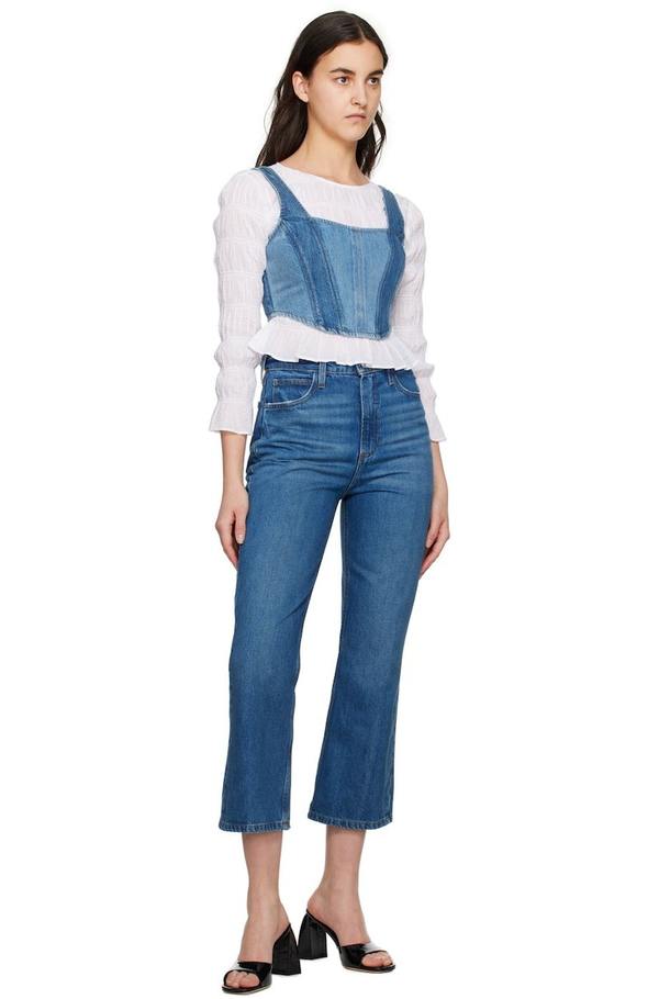 Frame Le High Tight Crop Mini Boot Jeans - Blue | Garmentory