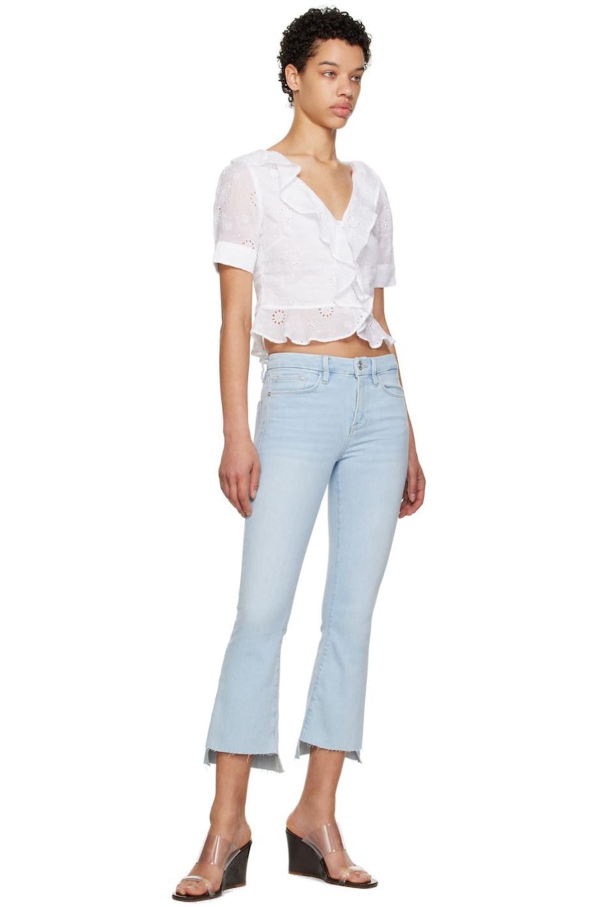 Frame Le Crop Mini Boot Jeans - Blue | Garmentory