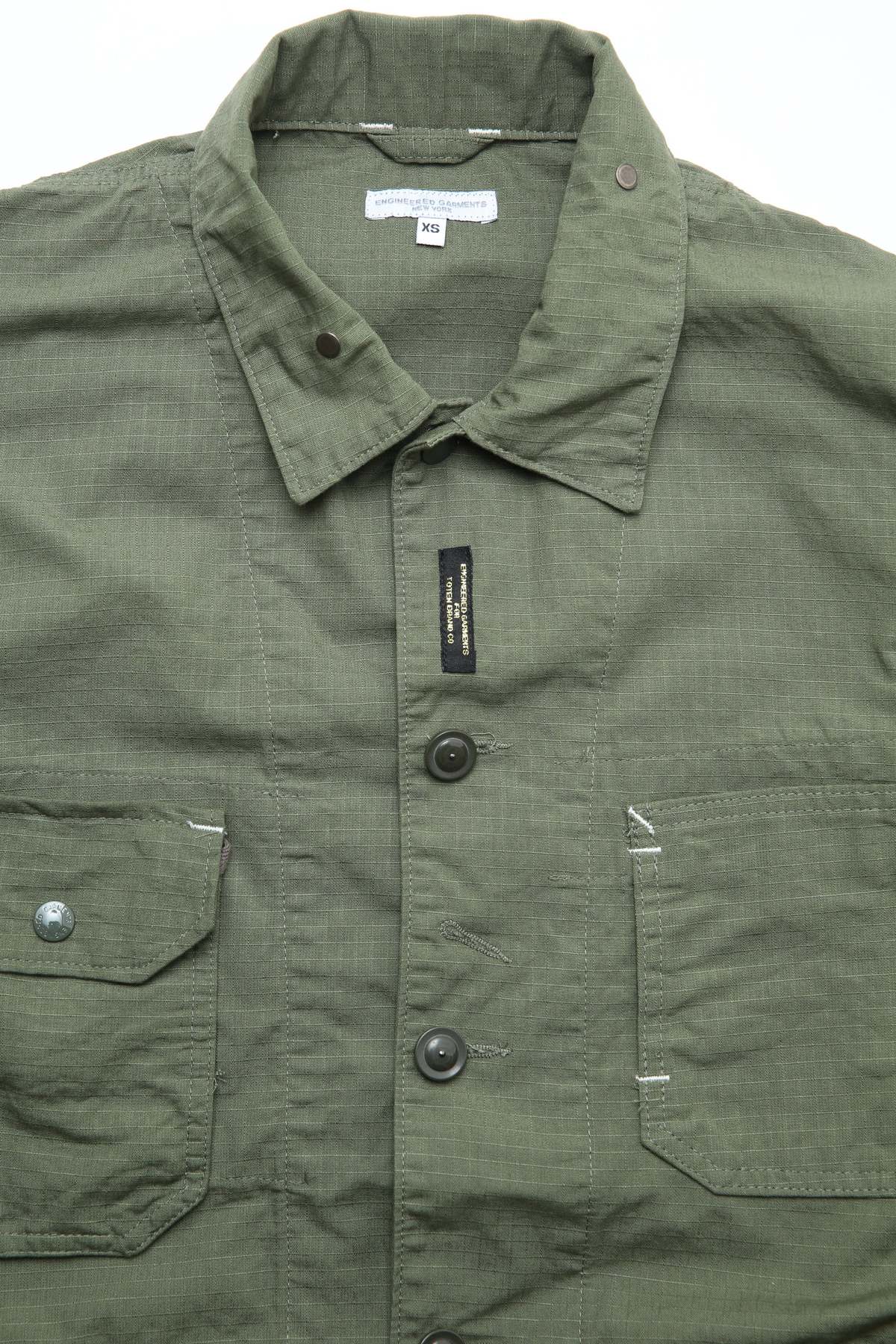 Engineered Garments X Totem FU Over Coverall Jacket - Olive Cotton ...